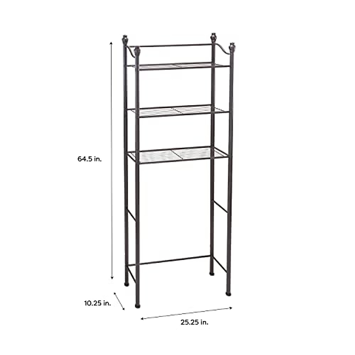 HJASBBJJH Above Toilet Shelf Organizer Unit, Space Saver Toilet Shelf, 3 Tier Metal Space Saver, Oil impregnated Bronze