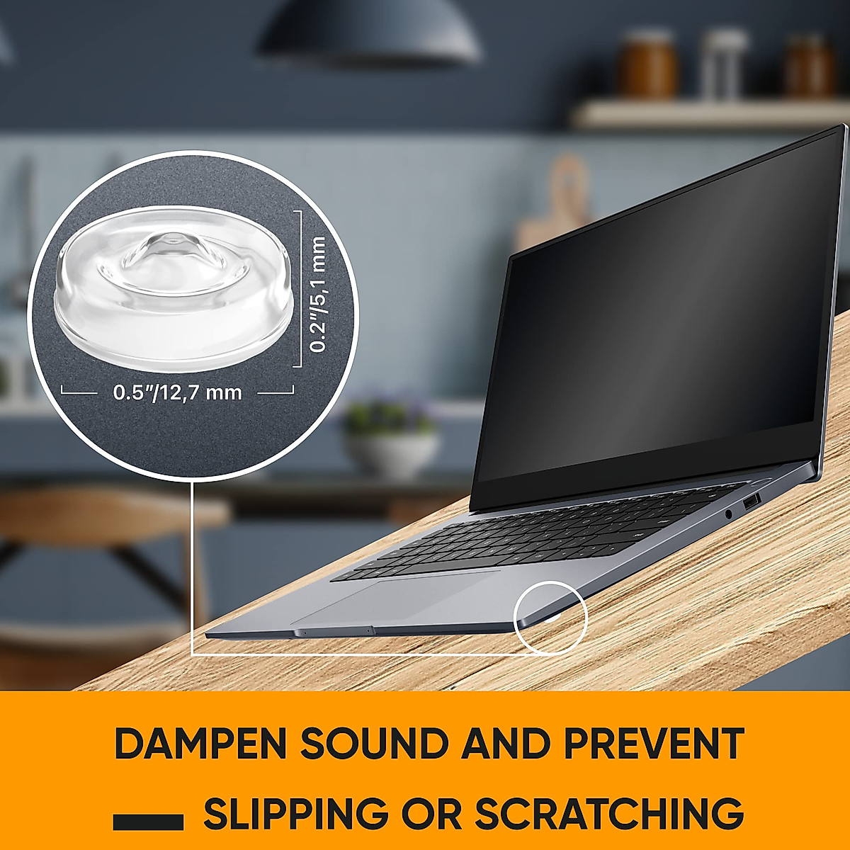 Vellax Wall Protectors 4 Pack White, Reusable Door Bumper with Self Strong Adhesive for Stopping Wall Damage & Noise from Doors, Refrigerators & More in Your Home - Durable, Shock Absorbent & Discreet