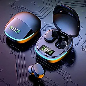 Wireless Bluetooth LED Power Display Touch-Control Earbuds - in-Ear Light-Weight Stereo Noise Cancellation Headset with Charging Box - Gifts for Office Outdoor Driving Sports