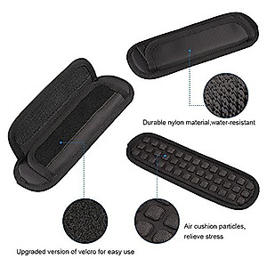 Qishare 2PCS Shoulder Pad Detachable Shoulder Strap Pad Soft Air Cushion Replacement Pad for Strap Guitar Pad (Black, 2PCS)