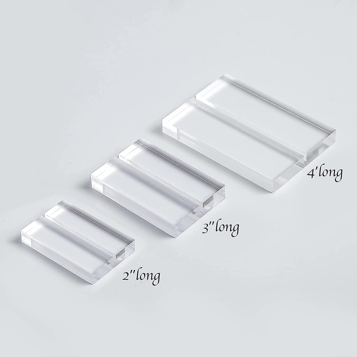 UNIQOOO 3" Clear Acrylic Stand | 10 Pack 3mm Slot Wedding Sign Holders, Perfect for Wedding, Table Number, Exhibition, Office, Restaurant, Business