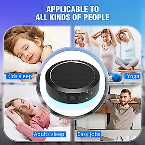Portable White Noise Machine, Travel Mini Sound Machine with 26 Soothing Sounds and Night Lights, Baby Sound Machine for Kids Sleeping, Noise Cancelling Machine for Office Privacy
