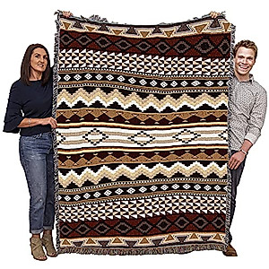 Pure Country Weavers Domingo Blanket - Southwest Native American Inspired - Gift Tapestry Throw Woven from Cotton - Made in The USA (72x54)