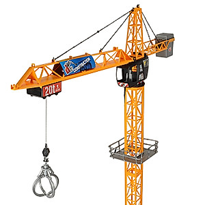 DICKIE TOYS Mighty Construction Crane with Remote Control, 48" inches and 350 Degree Rotation Trolley, for Ages 3 and up