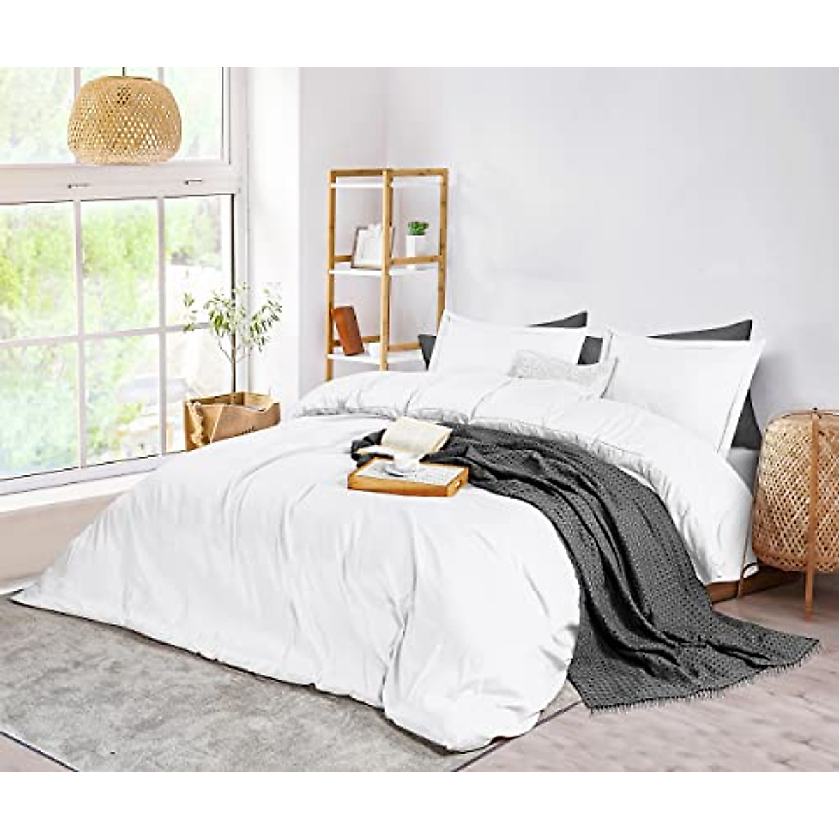 Utopia Bedding Duvet Cover Queen Size Set - 1 Duvet Cover with 2 Pillow Shams - 3 Pieces Comforter Cover with Zipper Closure - Ultra Soft Brushed Microfiber, 90 X 90 Inches (Queen, White)