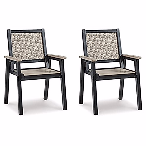 Signature Design by Ashley Mount Valley Arm Chair, 2 Count, Light Brown & Black