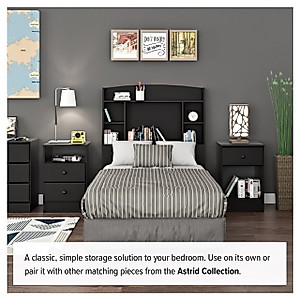 Prepac Astrid 4 Drawer Dresser for Bedroom, Chest of Drawers, Bedroom Furniture, Clothes Storage and Organizer, 18.25" D x 30" W x 34" H, Black, BDBR-0401-1