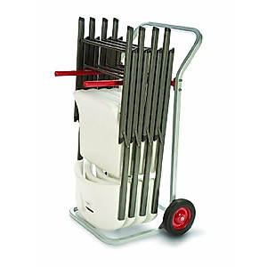 Raymond 750 Folding Chair Dolly with 8" x 1-3/4" Skid-Resistant Rubber Wheels, 180 lbs Capacity, 27-3/4" Width x 43" Height x 22-1/2" Depth