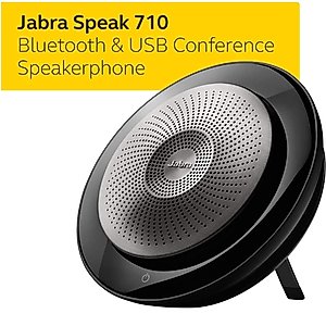 Jabra Bluetooth Speakerphone Speak 710 - Compatible with USB, Pc, Mac, Bluetooth Devices, Voice, Video Apps - Zoom, Skype, Teams Version, Set of 2 Speakers Bundle (Deluxe MS Bundle w/AC Charger)