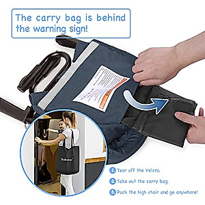 Hook On Chair with Tray, Fold-Flat Storage and Tight Fixing Clip on High Chair for Babies and Toddlers, Portable High Chair Booster Seat for Home Dining Table and Travel (Blue)