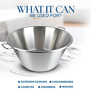 Alpine Cuisine Stainless Steel Cazo 21x12-Inch Sanding Finishing Tool | Precision Craftsmanship & Professional Double Handle | Easy Cleaning Culinary Excellence & Heat Distribution Temperature Control