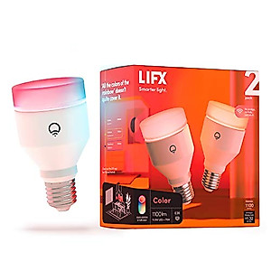 LIFX Color, A19 1100 lumens, Wi-Fi Smart LED Light Bulb, Billions of Colors and Whites, No bridge required, Works with Alexa, Hey Google, HomeKit and Siri, Multicolor