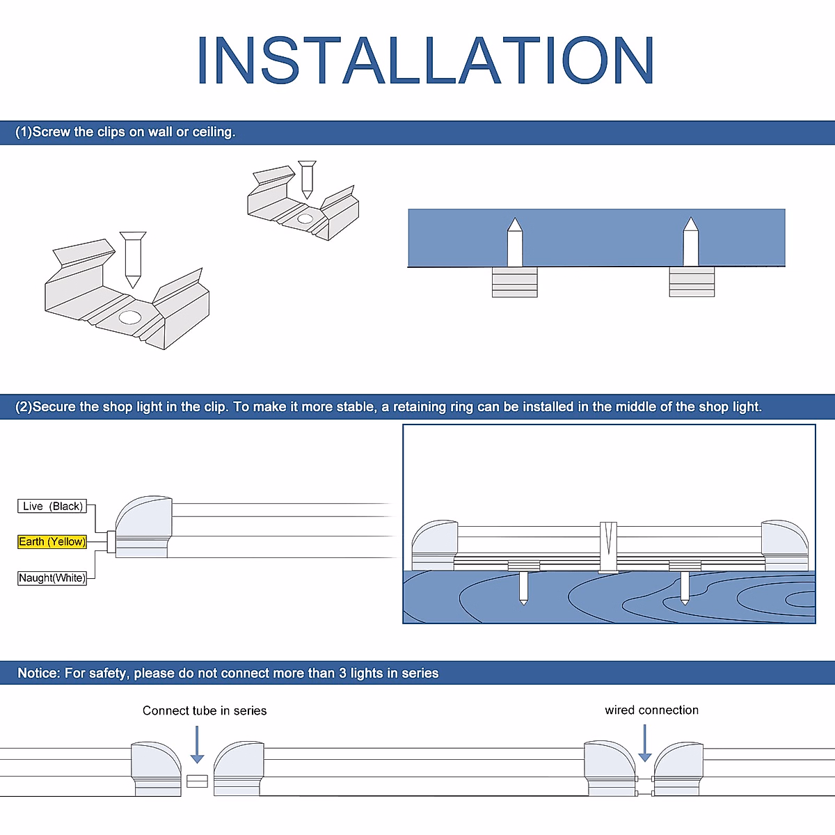 Giwsge 8ft LED Shop Light Fixture - 100W 15000LM 5000K 12 Pack, 8 Foot LED Lights, V Shape LED Strip Lights, 96" T8 LED Tube Light for Garage, Linkable with Plug