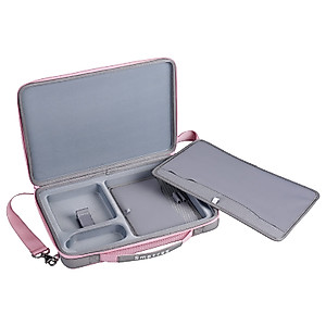 Smatree Hard Shell Carrying Case Compatible for 14 inch MacBook Pro 2024/2023 A2918/A2992/A2779,13 inch MacBook Air 2024/2022 A3313/A2681,13 inch iPad Pro M4 2024, Laptop and Tablet Shoulder Bag(Pink)