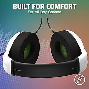 PDP Gaming AIRLITE Headset with Noise-Cancelling Mic, Licensed Microsoft Series X|S, Xbox One Accessories, PC/Windows 10/11, Lightweight Wired Power Stereo Headphones - White