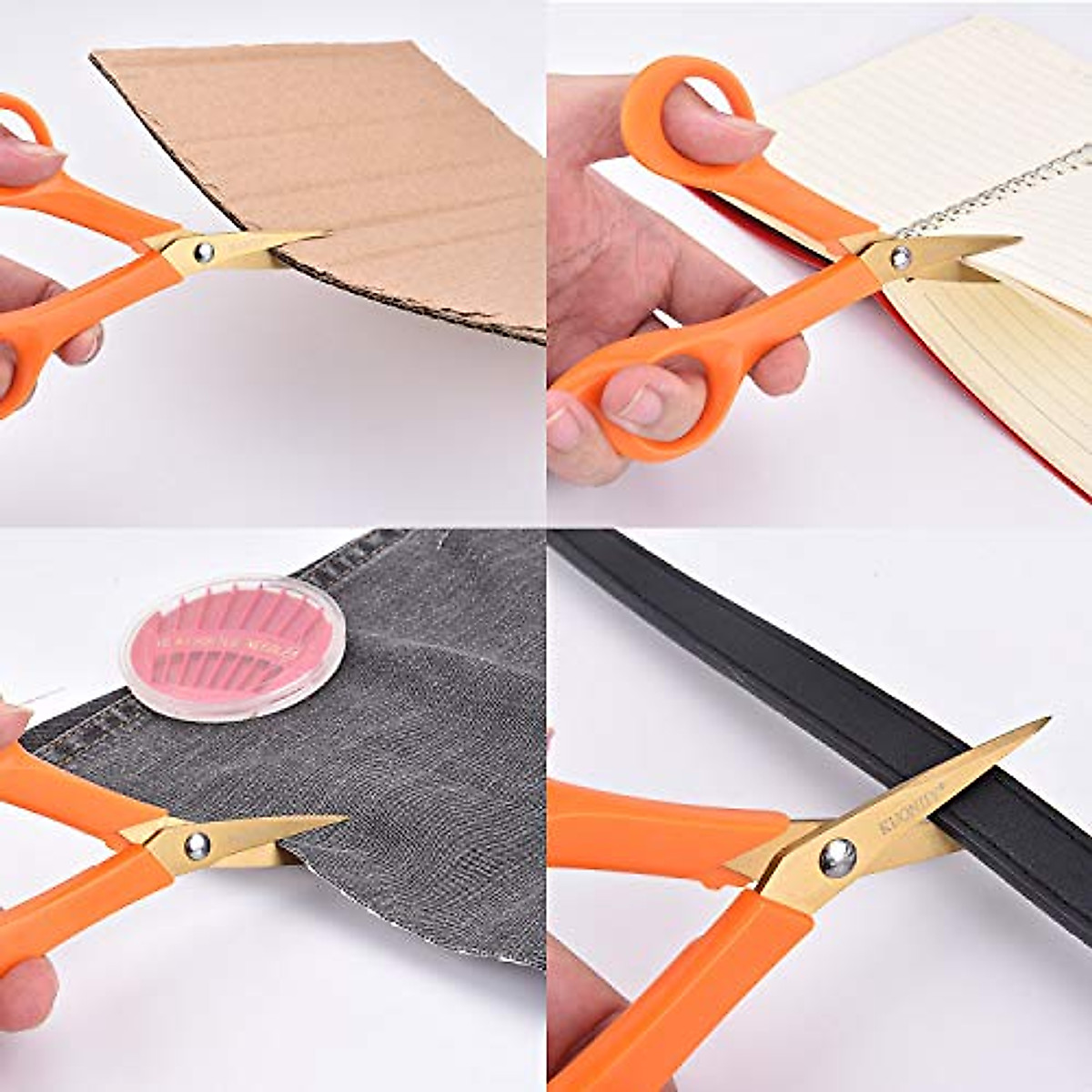 KUONIIY Micro-Tip Scissors, Pointed Sharp Titanium Blades, 4-Pack(6 Inch)