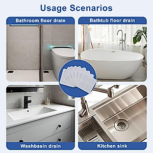 PASAGLU Disposable Drain Hair Catchers, 4" X 4" Disposable Shower Drain Mesh Stickers, Floor Drain Stickers for Bathroom, Laundry, Bathtub, Kitchen, Sink, for Human and pet Hair (25, White)