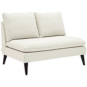 Jennifer Taylor Home Jennifer Taylor Vera Tufted Wooden Legs Settee, 49" LX34 WX37 H, Oyster Gray