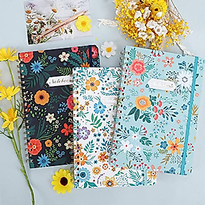EOOUT 3 Pack B5 Spiral Notebook, Hardcover Large Notebooks, Wide Ruled Spiral Notebooks with 160 Pages, 100gsm Paper, 7.3'' x 10.3'' Cute Notebooks for Women Office School Supplies