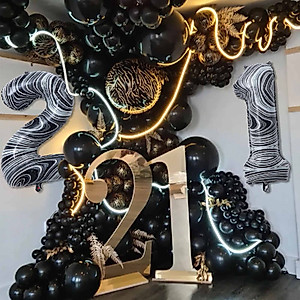 39 Balloon Number, 40 Inch Black Marble Foil Balloons Giant Jumbo Helium Number 39 Balloons for 39th Birthday Decorations Anniversary Events Boys Girls Party Decorations(Black Marble Agate)