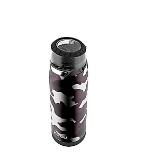ZULU Swift Stainless Steel Vacuum Insulated Water Bottle with Silicone Straw, 20oz (Camo)