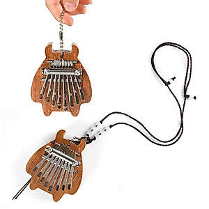 RIMLUFE cute mini kalimba calimba mbira hand harp musical instruments marimba small portable finger thumb piano accessories beginners piano instruments adults 8 key calming gifts