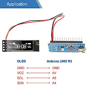 MakerFocus 2pcs I2C OLED Display Module 0.91 Inch I2C SSD1306 OLED Display Module White I2C OLED Screen Driver DC 3.3V~5V for Arduino ESP8266 ESP32 STM32