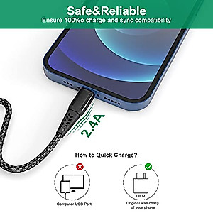 iPhone Charger Cord 20FT/6M [Apple MFi Certified] Lightning Cable Extra Long iPhone Charging Cord Nylon Braided Fast Apple Charger Cable 2.4A for iPhone 12 11 Pro X XS Max XR/8 Plus/7 Plus/6/6s Plus