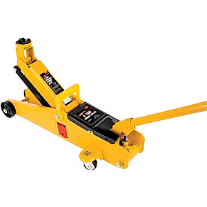 Performance Tool W1614 2 Ton (4,000 lbs.) Capacity Floor Jack Made With Heavy Duty Steel And Swivel Rear Casters