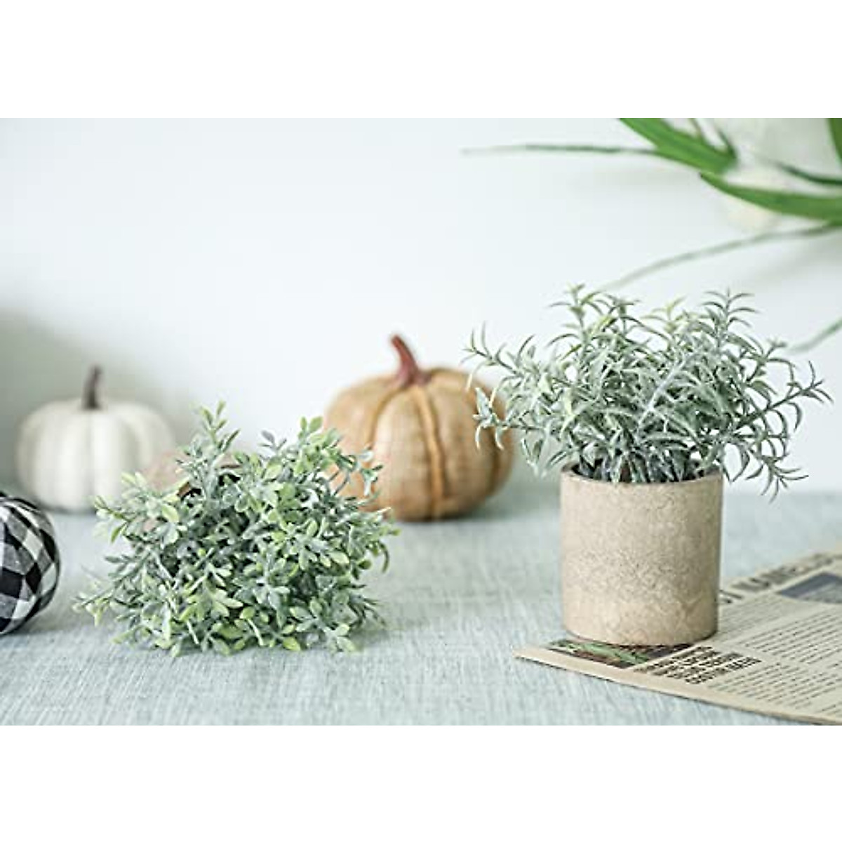 Der Rose 6pcs Mini Potted Fake Plants Small Artificial Plants for Home Farmhouse Bathroom Desk Office Decor