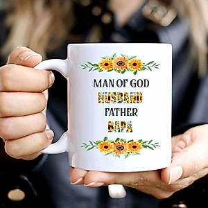Unique Christian Gift for Husband and Father - Prayers - Navy Multicolor Unisex Sweat - 11 Oz White Ceramic Coffee Mug