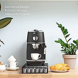 K-cup Coffee Pod Holder for Counter, Coffee Station for Keurig Pods - Coffee Bar Accessories - Caddy Dispenser with Sliding Drawer for Kitchen Organizer - Holds 36 Cups | The Mesh Collection, Black