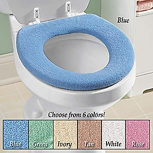 Collections Etc Soft N Comfy Cloth Toilet Seat Cover White, White