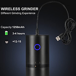 PARACITY Coffee Grinder Electric Burr, Small Cordless Coffee Grinder Mini with Multi Grind Setting, Portable Coffee Bean Grinder Automatic for Camping/Drip/Espresso/Pour Over French Press, USB