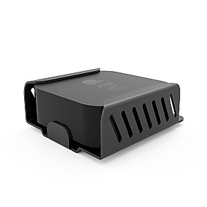 Compulocks Apple TV Security Mount for 4th Gen & 4K (1st-2nd Gen, 2018-2021) - Secure Mount Bracket with Cable Management - Durable Sleek Design Ideal for Home & Office Use - Black