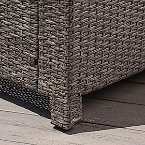 Christopher Knight Home Puerta Outdoor Wicker Loveseat with Cushions, Grey / Mixed Black Cushions