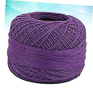 Ciieeo 1 Roll Yarn Wool Yarn Purple Yarn Hand Knitting Yarn Cotton Linen Yarn Cotton Warp Thread Crochet Yarn Cotton Yarn to Weave Purple Cotton Ball Cotton Blend Sock Yarn