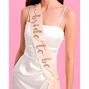 xo, Fetti Rose Gold Bachelorette Party Sash - Bride To Be | Bachelorette Party Decorations - Sash for Bride | Bridal Shower Gift | Engagement Party Decoration | Bach Favor