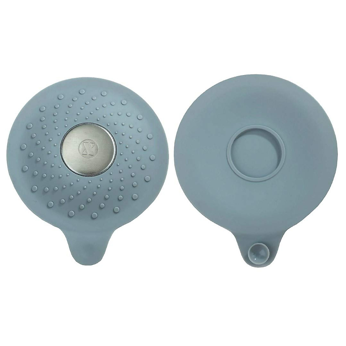 SlipX Solutions Gray Drain Stopper Fits Over Drains to Prevent Leaks (Covers Standard Tub & Sink Drains, Silicone & Stainless Steel)