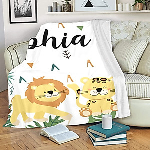 Personalized Baby Blankets, Baby Blankets for Girls with Name, Owl Pattern Baby Blanket, Personalized Gifts Baby Girl Stuff Receiving Baby Blanket, Soft Flannel Baby Blanket