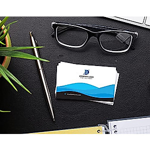 Heavyweight White Blank Business Card Paper - 100 Sheets / 1000 Business Cards - 80lb Cover / 218 gsm - Inkjet & Laser Printer Compatible - Standard 3.5 x 2 Inches