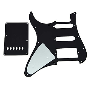 KAISH Guitar HSS Pickguard and Tremolo Trem Cover Back Plate fits Yamaha PACIFICA Guitar Black 3 Ply