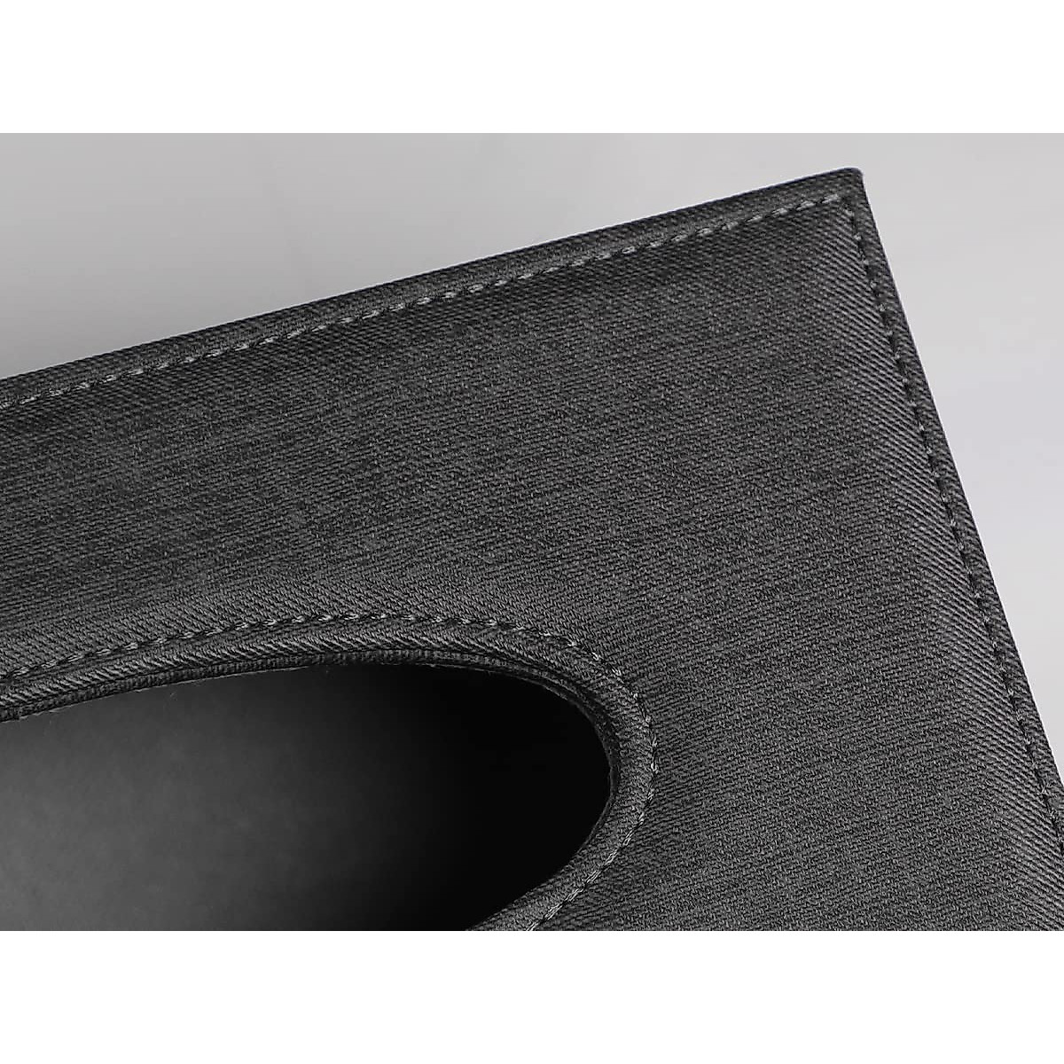 MEIBOOCH PU Leather Tissue Box Cover Rectangular Square Tissue Box Holder with Magnetic Bottom (10" x 5.5" x 4.5", Dark Grey)