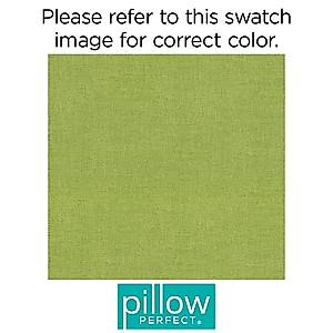 Pillow Perfect Pompeii Solid Indoor/Outdoor Wicker Patio Sofa/Swing Cushion Tufted, Weather and Fade Resistant, 18" x 56", Green