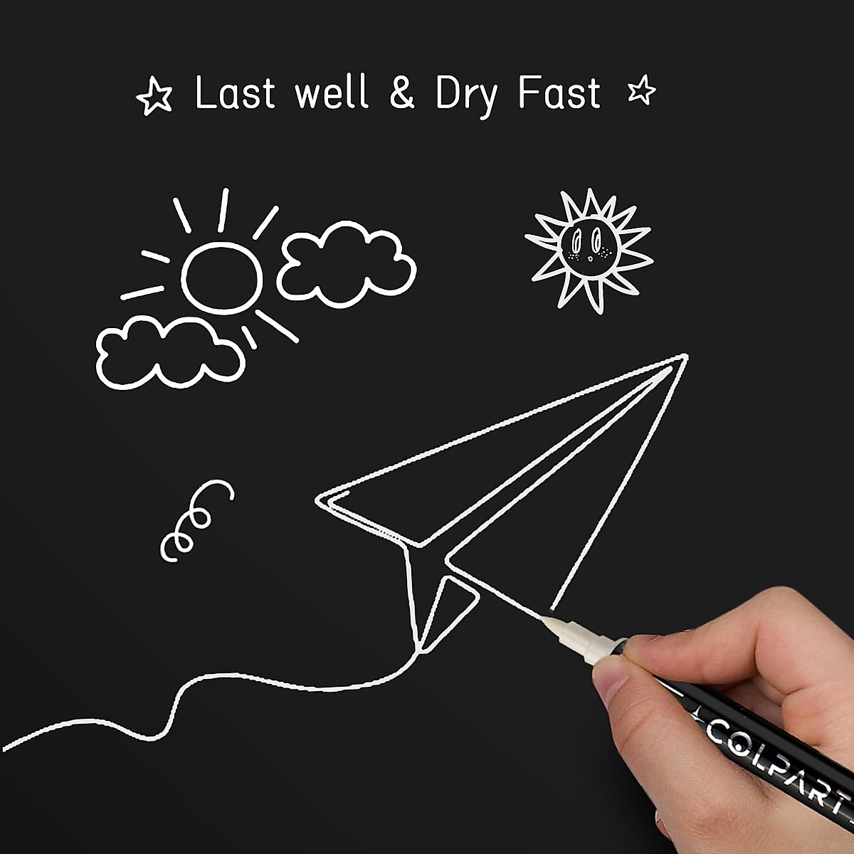 YullTaiy Dual Tip Acrylic Paint Pens Markers, 8 Pack Black White Silver Gold Paint Pens for Wood, Canvas, Stone, Rock Painting, Glass, Ceramic Surfaces, DIY Art Supplies (4 color)