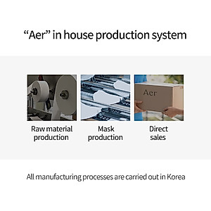 AER KF94 Mask Disposable Face Masks Individually Wrapped | Peak KF-94 Micro Dust Protection Mask Made in Korea (Medium, Black)