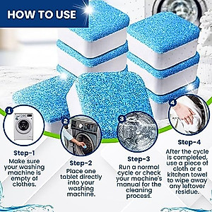 raxtup Washing Machine Cleaner Deep Cleaning Tablets For HE Front Loader & Top Load Washer, Clean Inside Drum And Laundry Tub Seal (30)