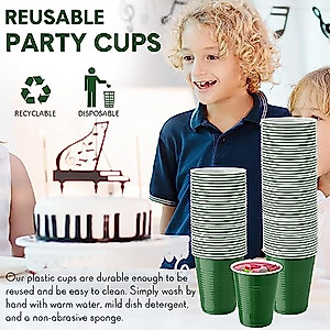 200 Pcs Plastic Cup Bulk 18 oz Disposable Tumblers Wedding Cups Hard Plastic Party Wine Cups Fancy Beverage Drinking Cups Soda Cups Cocktail Glasses for Wedding Birthday Christmas Party (Green)
