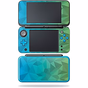MightySkins Skin Compatible with Nintendo New 2DS XL - Blue Green Polygon | Protective, Durable, and Unique Vinyl Decal wrap Cover | Easy to Apply, Remove, and Change Styles | Made in The USA
