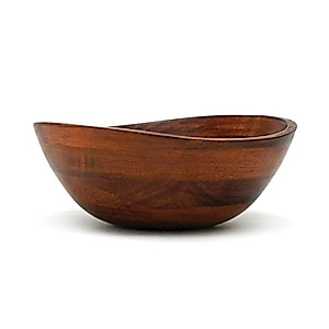 Lipper International Cherry Finished Wavy Rim Beechwood Serving Bowl for Fruits or Salads, Matte, Small, 7.5" x 7.25" x 3", Single Bowl, 30.43Fl oz
